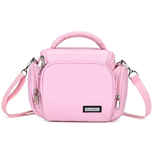 G-raphy Camera Case Bag DSLR SLR Bag by G-raphy for Canon, Nikon, Sony,Panasonic, Olympus and etc (Pink)