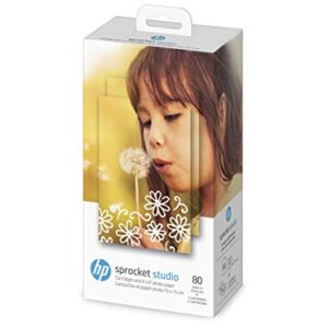 HP Sprocket Studio 4x6 Photo Paper & Cartridges (80 Sheets - 2 Cartridges) Compatible ONLY with HP Studio Printer.