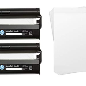 HP Sprocket Studio 4x6 Photo Paper & Cartridges (80 Sheets - 2 Cartridges) Compatible ONLY with HP Studio Printer.