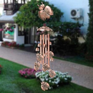 ME9UE Ladybug Wind Chimes Outdoor, Insect Chime Decor, Portable Mobile Insect Wind Chime, Wind Chime with 7 Ladybugs for Home, Yard, Patio, Garden Decoration, Valentines Gift, Festival Gift for Mom