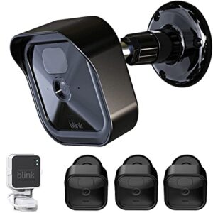 all-new blink outdoor camera housing and mounting bracket, 3 pack protective cover and 360 degree adjustable mount with blink sync module outlet mount for blink camera security system (black)