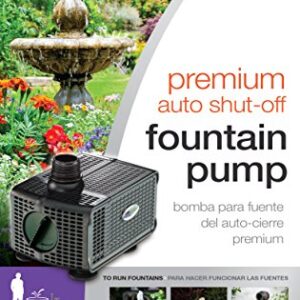 Pennington Aquagarden, Premium Auto Shut-Off Fountain Pump, Suitable for Garden Fountains, Water Features, Aquaponics & Hydroponics, 150 - 300 Gallon, 5’6” Pumping Height