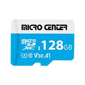 micro center premium 128gb microsdxc card, nintendo-switch compatible micro sd card, uhs-i c10 u3 v30 4k uhd video a1 flash memory card with adapter (128gb)