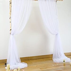 White Tulle Backdrop Curtain Sheer Backdrop Curtains for Parties Wedding White Backdrop Curtain for Birthday Baby Shower Photos Background Drape 10ft x 8ft, 2 Panels 5ft x 8ft