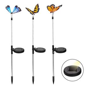 solar butterfly garden stake,30 inch solar garden decorations,metal yard decor waterproof garden decor for outside,lawn ornaments of indoor outdoor garden décor yard