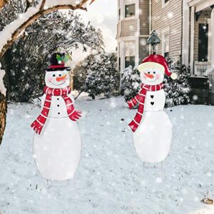 Rocinha Snowman Yard Stakes Outdoor Christmas Stakes for Garden Giant Holiday Decor Signs for Home, Waterproof Outdoor Christmas Decorations