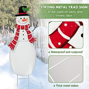 Rocinha Snowman Yard Stakes Outdoor Christmas Stakes for Garden Giant Holiday Decor Signs for Home, Waterproof Outdoor Christmas Decorations