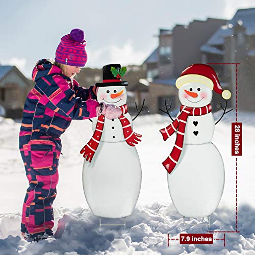 Rocinha Snowman Yard Stakes Outdoor Christmas Stakes for Garden Giant Holiday Decor Signs for Home, Waterproof Outdoor Christmas Decorations