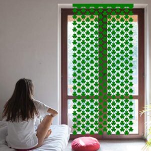 St.Patrick’s Day Shamrock Foil Curtain - Irish Lucky Green Clover Backdrop Photo Booth Party Decorations Supplies 3PCS