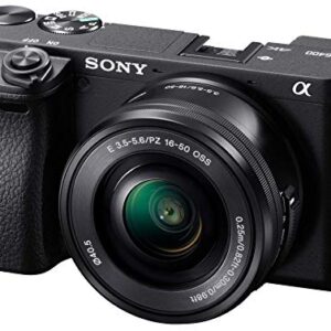 Sony Alpha a6400 Mirrorless Camera: Compact APS-C Interchangeable Lens Digital Camera with Real-Time Eye Auto Focus, 4K Video, Flip Screen & 16-50mm Lens - E Mount Compatible Cameras - ILCE-6400L/B