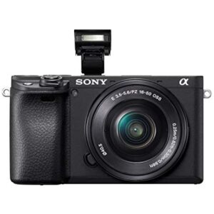 Sony Alpha a6400 Mirrorless Camera: Compact APS-C Interchangeable Lens Digital Camera with Real-Time Eye Auto Focus, 4K Video, Flip Screen & 16-50mm Lens - E Mount Compatible Cameras - ILCE-6400L/B