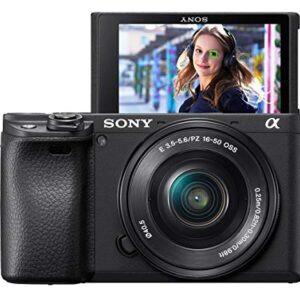 Sony Alpha a6400 Mirrorless Camera: Compact APS-C Interchangeable Lens Digital Camera with Real-Time Eye Auto Focus, 4K Video, Flip Screen & 16-50mm Lens - E Mount Compatible Cameras - ILCE-6400L/B