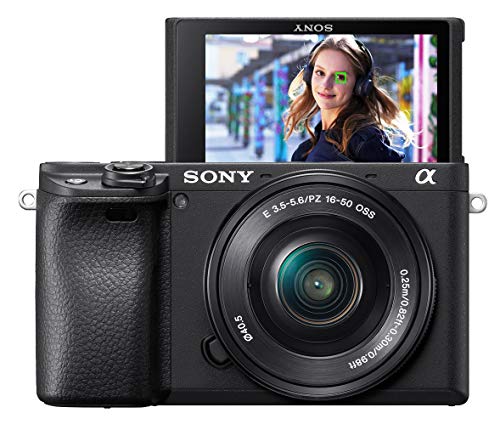 Sony Alpha a6400 Mirrorless Camera: Compact APS-C Interchangeable Lens Digital Camera with Real-Time Eye Auto Focus, 4K Video, Flip Screen & 16-50mm Lens - E Mount Compatible Cameras - ILCE-6400L/B