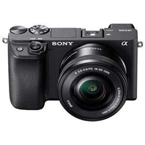 Sony Alpha a6400 Mirrorless Camera: Compact APS-C Interchangeable Lens Digital Camera with Real-Time Eye Auto Focus, 4K Video, Flip Screen & 16-50mm Lens - E Mount Compatible Cameras - ILCE-6400L/B