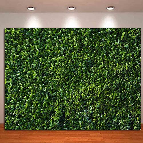 HQM 3D Green Leaves Nature Spring Theme Photo Background 8x6ft Fabric Wedding Birthday Party Newborn Baby Shower Photography Backdrops Zoo Decor Banner Dessert Cake Table Decor Booth