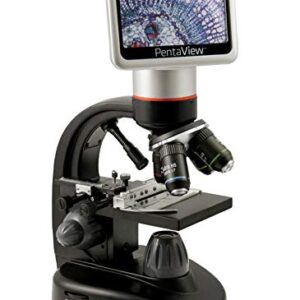 Celestron – PentaView LCD Digital Microscope– Biological Microscope with a Built-In 5MP Digital Camera – Adjustable Mechanical Stage –Carrying Case and 4GB Micro SD Card