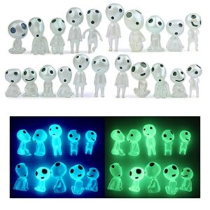 20pcs luminous ghost garden statue tree elves garden gnome glow accessories glow in dark tree elves fairy micro landscape outdoor decoration for patio yard lawn (blue 10pcs + green 10pcs)