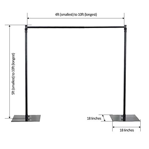 Balsa Circle 10 feet x 10 feet Heavy Duty Backdrop Stand Kit with Steel Base - Wedding Background Support System for Photography