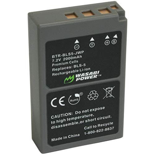 Wasabi Power Battery for Olympus BLS-5, BLS-50, PS-BLS5 & E-420, E-450, E-600, E-620, Pen E-P1, E-P2, E-P3, E-PL1, E-PL3, E-PM1, OM-D E-M10 Mark II, III, IIIs, IV