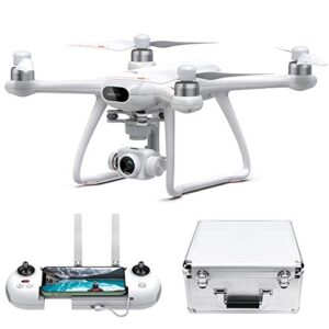 potensic dreamer 4k pro drones with 3-axis gimbal camera for adults, fpv gps quadcopter with 2km transmission range, 28mins flight, brushless motor, auto-return, with metal carry case and 32g sd card