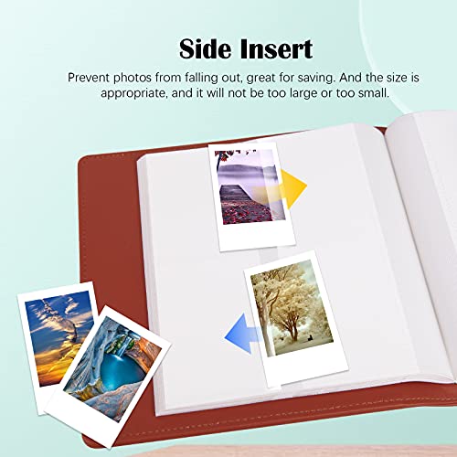 256 Pockets Photo Album for Fujifilm Instax Mini 11 12 9 7+ 40 Evo Liplay 90 8 Instant Camera/Mini Link SP-1 Printer, Photo Album for Polaroid Zink 2x3" Photo/Mint Zip Instant Camera Printer (brwon)