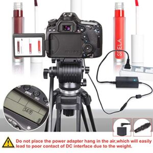 Kimaru ACK-E10 DR-E10 DC Coupler LP-E10 Dummy Battery AC Power Adapter Kit for Canon EOS Rebel T3 T5 T6 T7 1100D 1200D 1300D 1500D 2000D,Kiss X50 X70 X80 X90 Cameras.