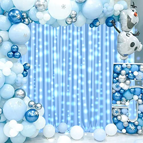 10x10 Baby Blue Backdrop Curtain for Baby Shower Parties Wrinkle Free Light Blue Curtains Backdrop Drapes Fabric Decoration for Birthday Party Photography 5ft x 10ft,2 Panels