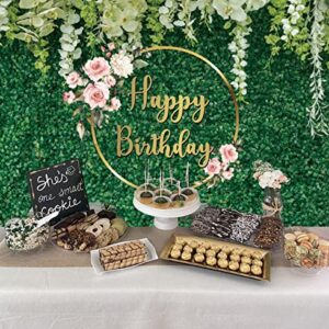 Greenery Happy Birthday Backdrop for Women Girls Flower Green Grass Backdrop Wall for Party Birthday Background Photography for Photoshoot Banner Decoration 7x5ft