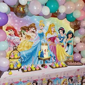 GCH Colorful Princess Backdrop Baby Shower Backdrop Birthday Photography Background Princess Birthday Party Supplies Table Decoration Banner Customized Backdrops (5x3ft)