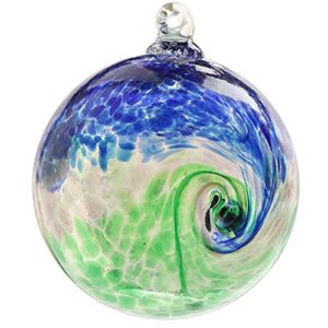 Kesywale 7 x 6 Inch Garden Hanging Gazing Ball Decorative Witch Ball Indoor Outdoor Ornament Home Décor (6", Blue-Green)