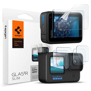 spigen tempered glass screen protector designed for gopro hero 11 / gopro hero 10 / gopro hero 9 – multi pack