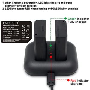 ENEGON LP-E10 Replacement Battery (2-Pack) and Rapid Dual Charger for Canon LP E10 Canon EOS Rebel T3 T5 T6 T7 T100 Kiss X50 X70 X80 X90 1100D 1200D 1300D 1500D 4000D (100% Compatible with Original)