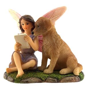 pretmanns fairy garden fairies – fairy garden accessories – fairies for fairy garden outdoor – garden fairy figurine sofia with dog for miniature garden – 1 item