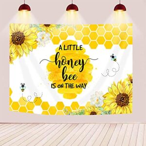 Mocsicka Bee Backdrop for Baby Shower Boy Girl Sweet As Can Bee Gender Reveal Party Decoration A Sweet Little Honey Bee is on The Way Honeycomb Bumblebee Party BannerBackground (7x5ft (82x60 inch))