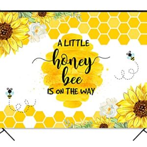 Mocsicka Bee Backdrop for Baby Shower Boy Girl Sweet As Can Bee Gender Reveal Party Decoration A Sweet Little Honey Bee is on The Way Honeycomb Bumblebee Party BannerBackground (7x5ft (82x60 inch))