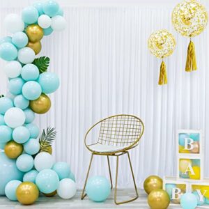 30 ft x 10 ft Wrinkle Free White Backdrop Curtain Panels, Polyester Photography Backdrop Drapes, Wedding Party Home Decoration Supplies