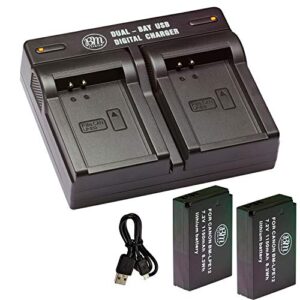 BM Premium 2-Pack of LP-E12 Batteries and USB Dual Battery Charger for Canon EOS-M, EOS M2, EOS M10, EOS M50, EOS M50 Mark II, EOS M100, EOS M200, SX70 HS, Rebel SL1 Digital Cameras