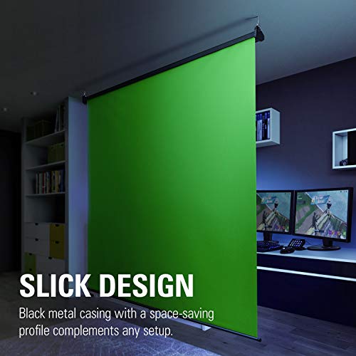 Elgato Green Screen MT - Wall-Mounted Retractable Chroma Key Backdrop with Wrinkle-Resistant Fabric for background removal for Streaming, Video Conferencing, on Instagram, TikTok, Zoom, Teams, OBS