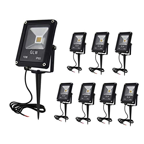 GLW Low Voltage Landscape Lights 10W 12V Outdoor Spotlights IP65 Waterproof Garden Lights,3000K Warm White Landscape Lighting for Yard,Tree,[8 Pack]