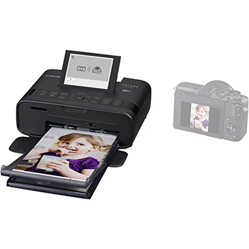 Canon SELPHY CP1300 Desktop or Portable Inkjet Laser Wireless Compact (4x6 Label) Photo Printer (Black) Canon KP-108IN Color Ink Paper Set | Includes USB Printer Cable Gentle Cleaning Cloth