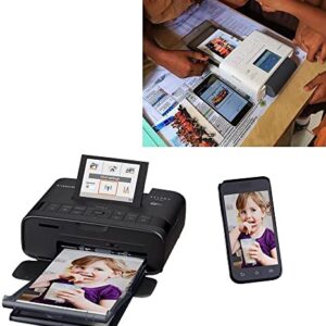 Canon SELPHY CP1300 Desktop or Portable Inkjet Laser Wireless Compact (4x6 Label) Photo Printer (Black) Canon KP-108IN Color Ink Paper Set | Includes USB Printer Cable Gentle Cleaning Cloth