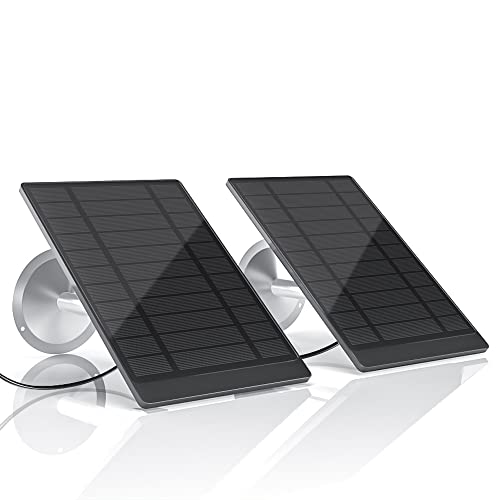 Solar Panel for Ring Camera, 2PCS Waterproof Solar Panel for Ring Stick Up Cam Battery and Ring Spotlight Cam Battery (5V 4.5W)