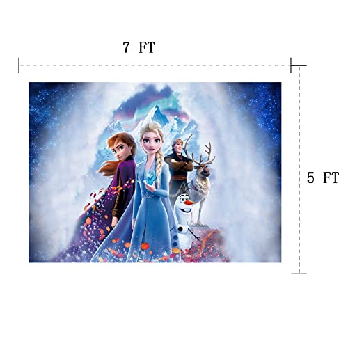 zlhcgd 7x5FT Frozen 2 Photography Vinyl Photo Background for Kids Birthday Party Backdrops Decoration