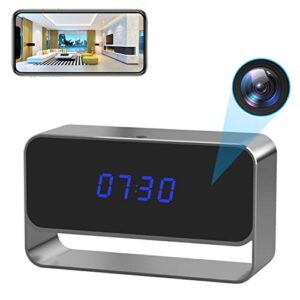 goospy hidden camera clock wifi spy camera fhd1080p wireless secret nanny cam small surveillance security cams enhanced night vision motion detection alert