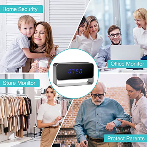 GooSpy Hidden Camera Clock WiFi Spy Camera FHD1080P Wireless Secret Nanny Cam Small Surveillance Security Cams Enhanced Night Vision Motion Detection Alert