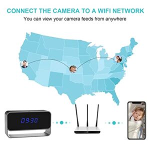 GooSpy Hidden Camera Clock WiFi Spy Camera FHD1080P Wireless Secret Nanny Cam Small Surveillance Security Cams Enhanced Night Vision Motion Detection Alert