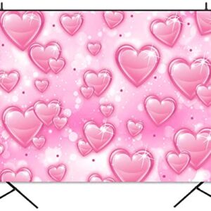 Sensfun Pink Heart Early 2000s Backdrop Y2k Birthday Party Decorations Newborn Baby Shower Love Hearts Photography Background Valentines Day Portrait Photo Booth Studio Shoot Props 7x5ft