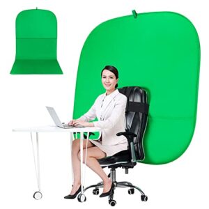 rgtbanwpn green screen chair, 59in portable green screen, portable background, 4.65ft green background screen portable, chroma key green for video