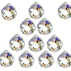 12 Pcs Crystal Ball Prism Suncatcher Rainbow Pendants Maker, Hanging Crystals Prisms for Windows,for Feng Shui,for Home,Office,Garden Decoration