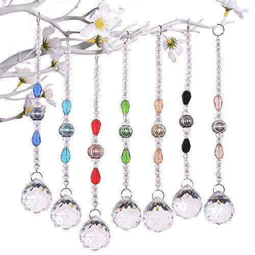 12 Pcs Crystal Ball Prism Suncatcher Rainbow Pendants Maker, Hanging Crystals Prisms for Windows,for Feng Shui,for Home,Office,Garden Decoration